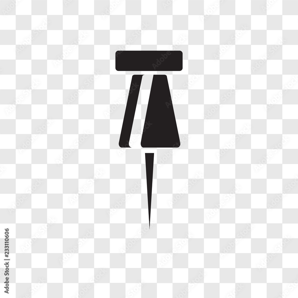 Pushpin vector icon isolated on transparent background, Pushpin ...