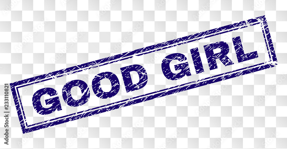 GOOD GIRL stamp seal watermark with rubber print style and double ...