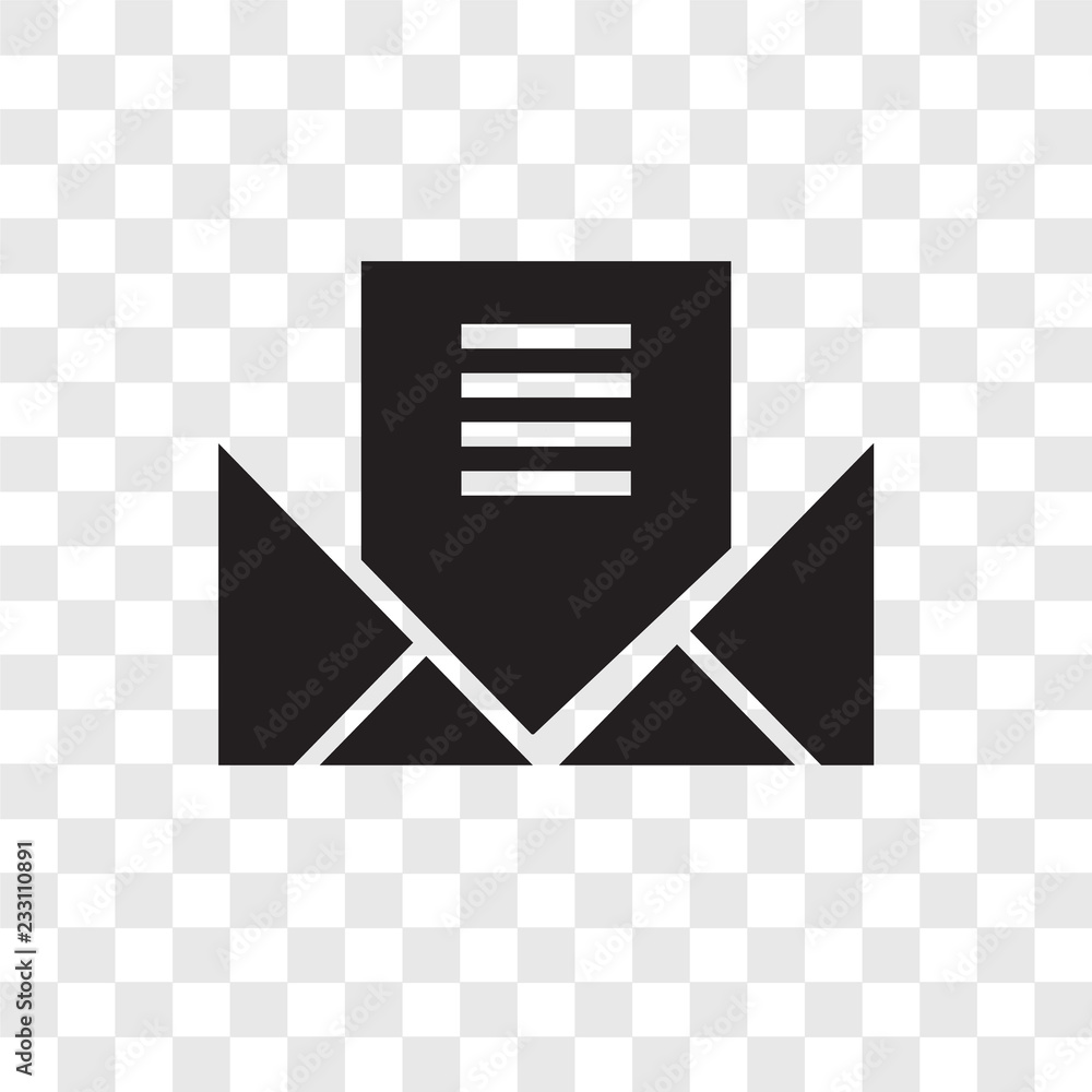 Open email vector icon isolated on transparent background, Open email ...