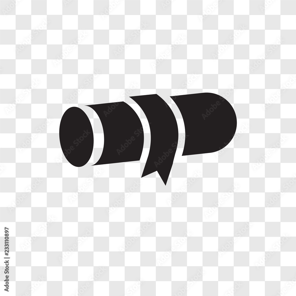 Rolled diploma vector icon isolated on transparent background, Rolled ...
