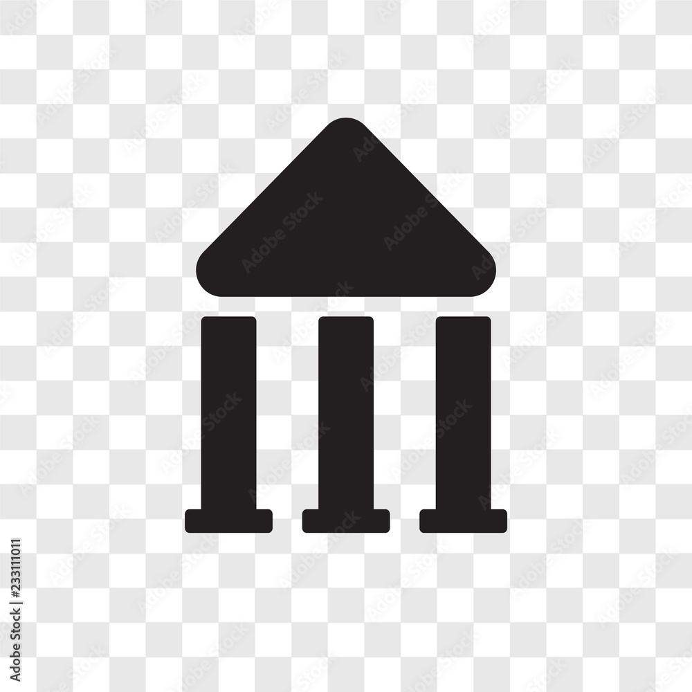 Bank vector icon isolated on transparent background, Bank transparency ...