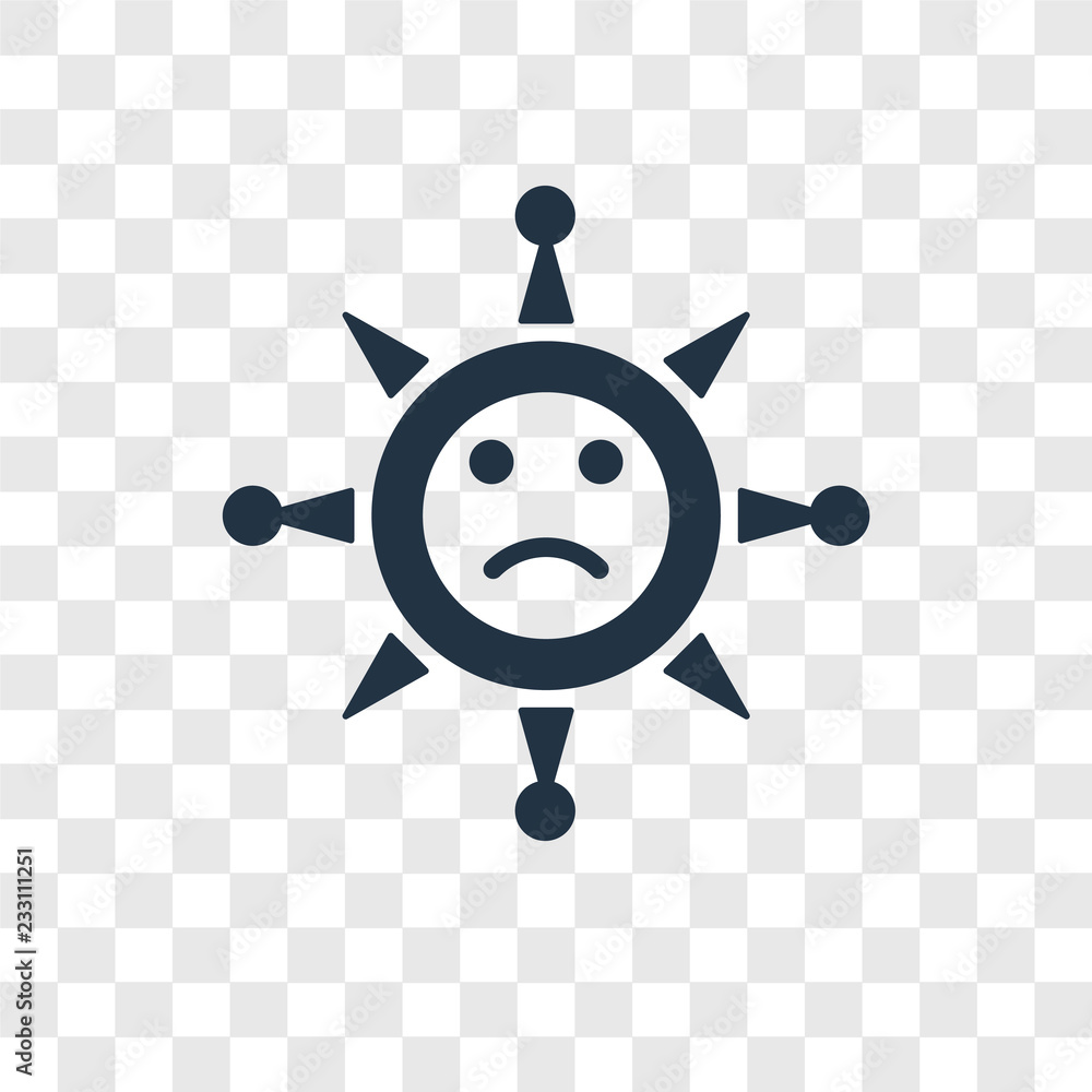 Sun vector icon isolated on transparent background, Sun transparency ...