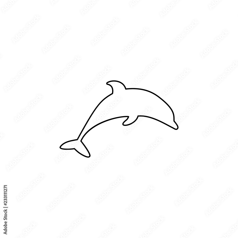 Simple Dolphin Outline