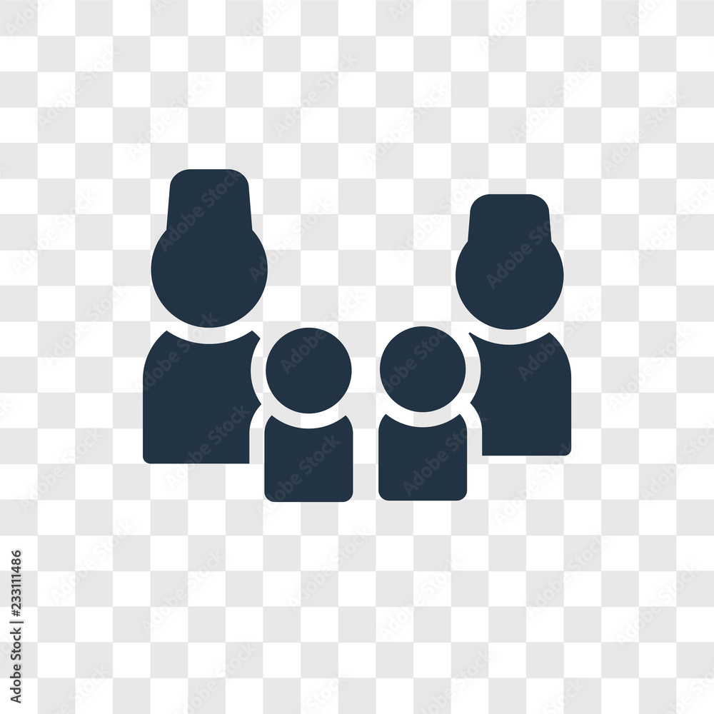 Family vector icon isolated on transparent background, Family ...