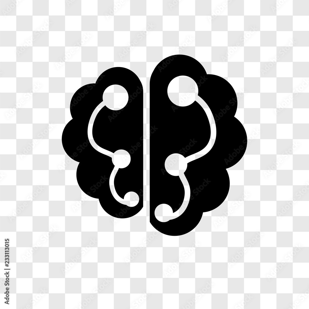 Brain vector icon isolated on transparent background, Brain ...