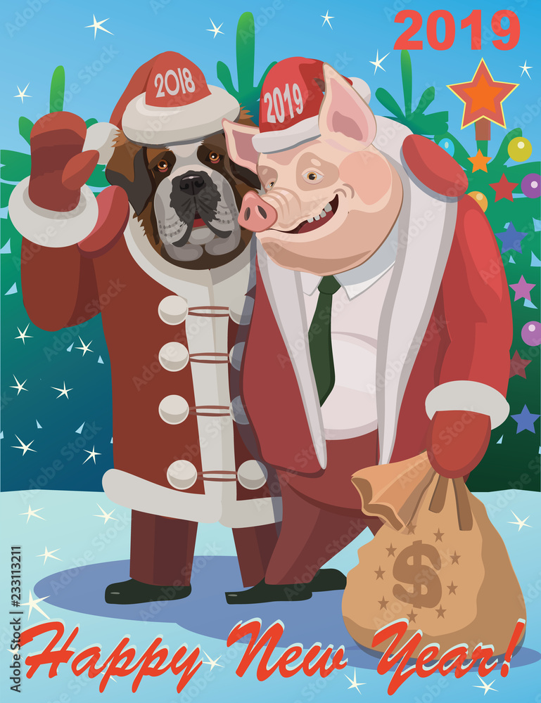 Pig 2019 say goodbye to a friend dog 2018/ Pig with the upcoming 2019 ...