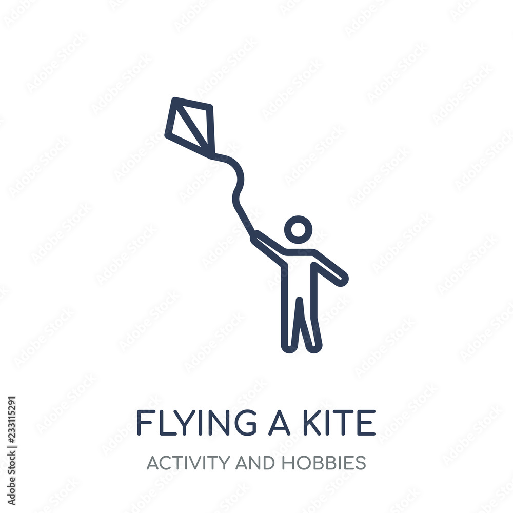 flying a kite icon. flying a kite linear symbol design from Activity ...
