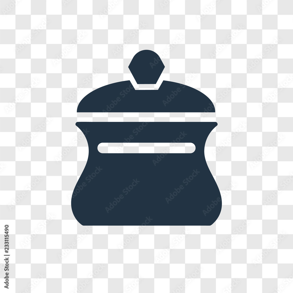 Pot vector icon isolated on transparent background, Pot transparency ...