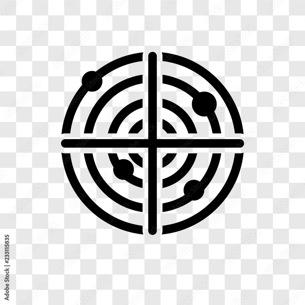 Radar vector icon isolated on transparent background, Radar ...