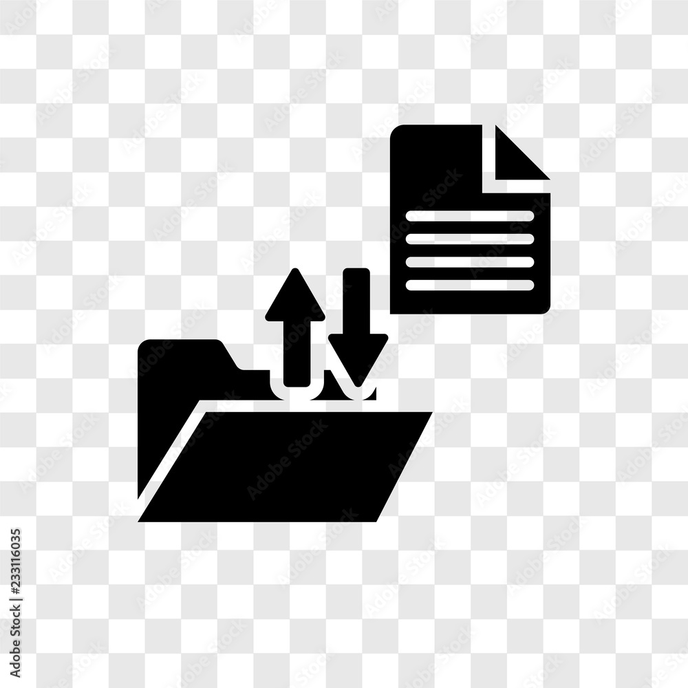 File transfer vector icon isolated on transparent background, File ...