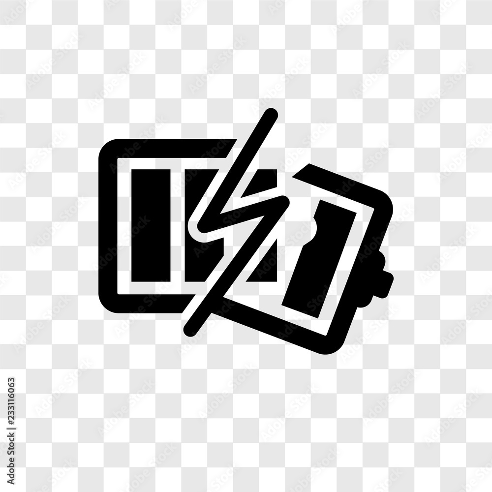 Broken vector icon isolated on transparent background, Broken ...
