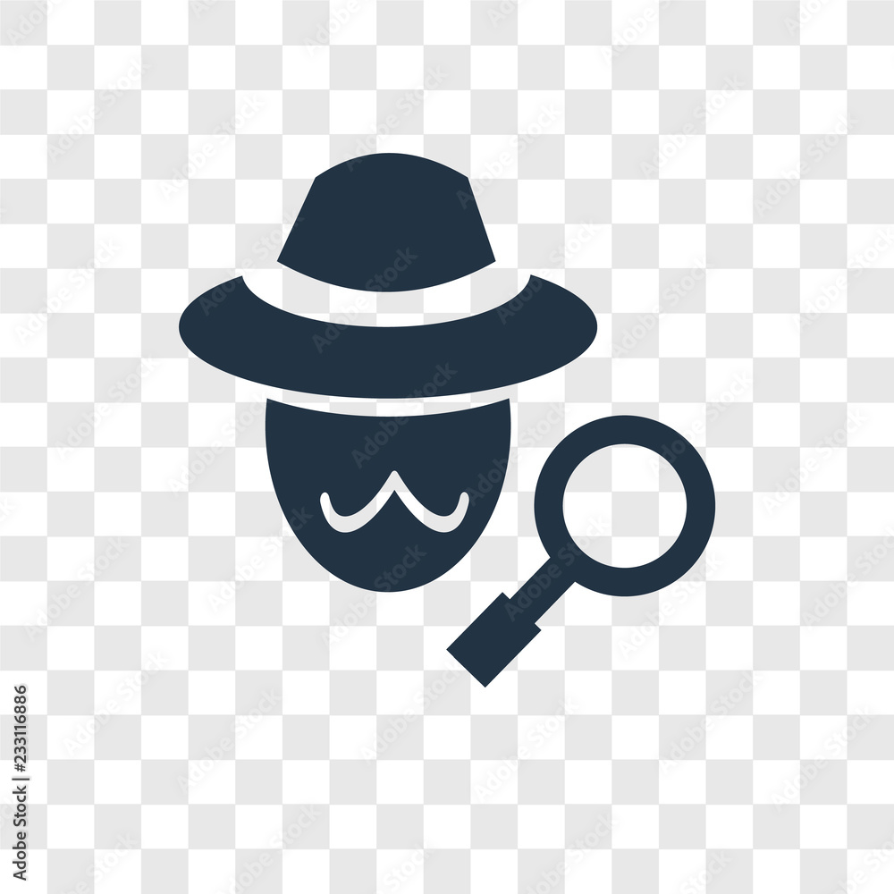 Detective vector icon isolated on transparent background, Detective ...