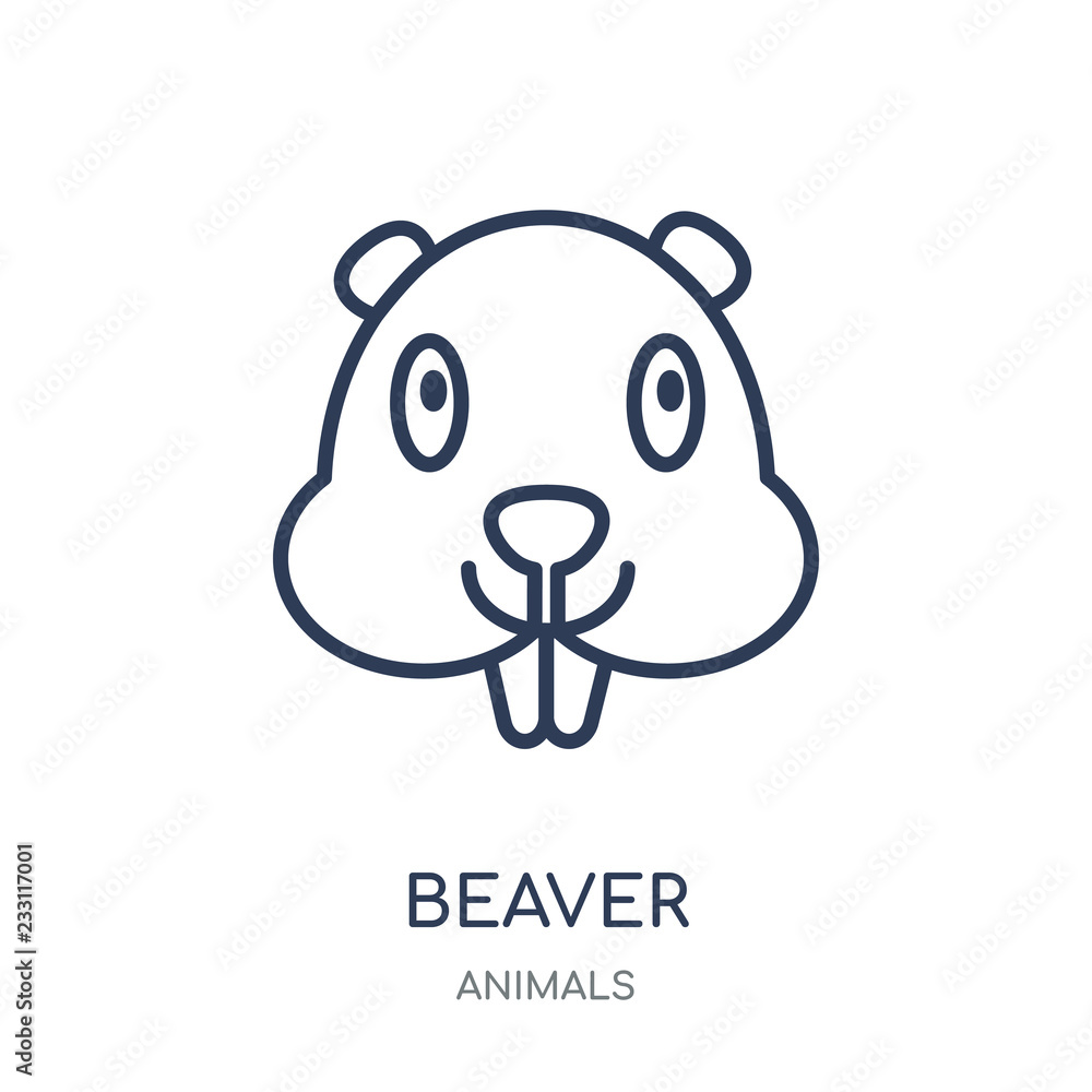 Beaver icon. Beaver linear symbol design from Animals collection. Stock ...