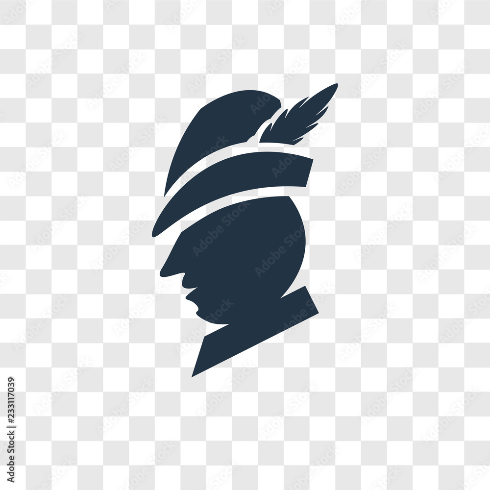 Robin hood vector icon isolated on transparent background, Robin hood ...