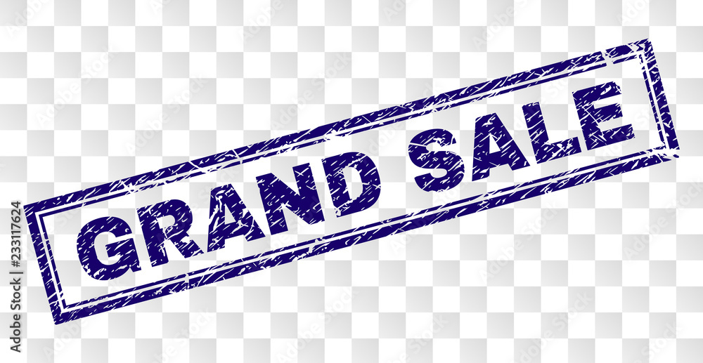 GRAND SALE stamp seal print with corroded style and double framed ...