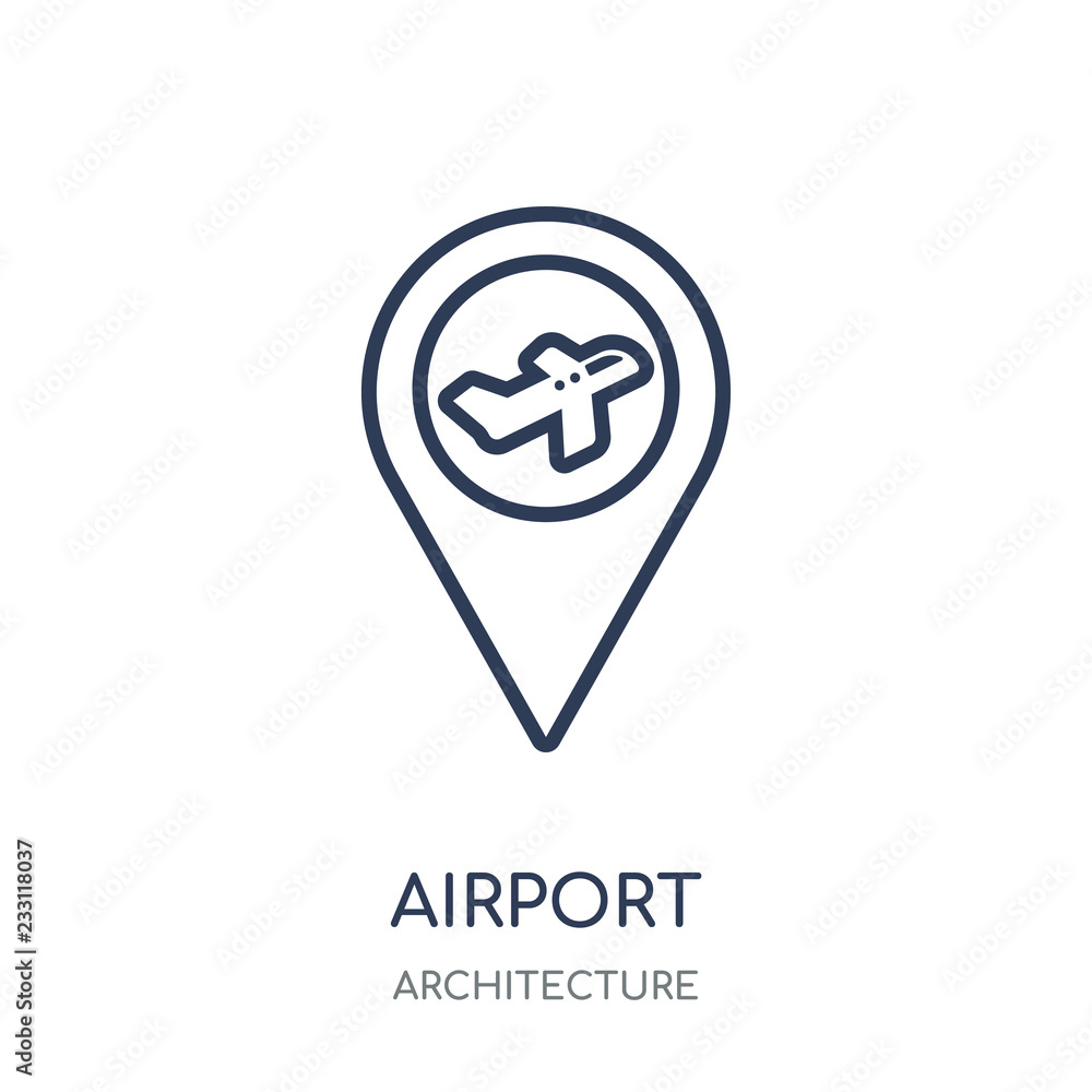 Airport icon. Airport linear symbol design from Architecture collection ...