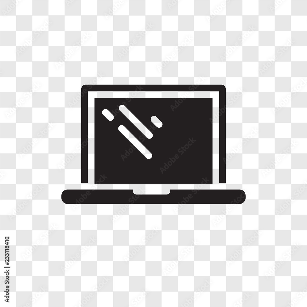 Macbook vector icon isolated on transparent background, Macbook ...