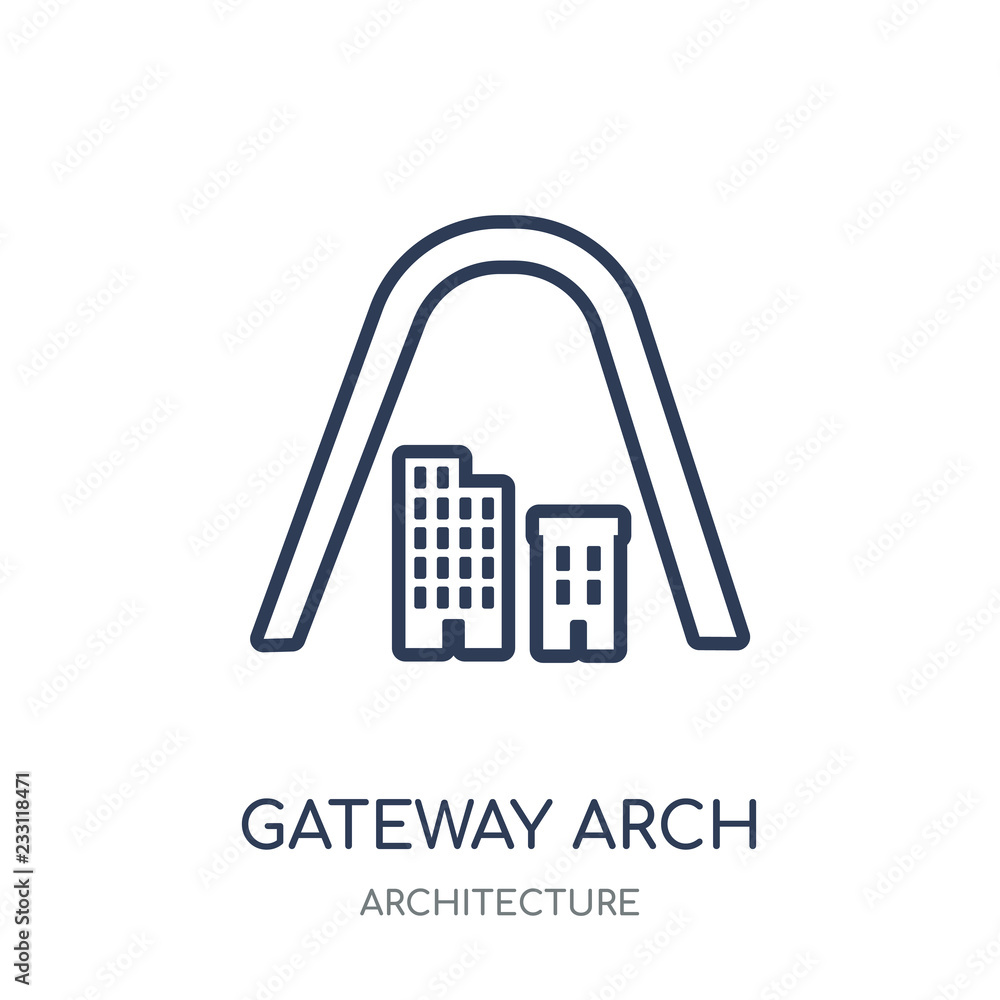 Gateway arch icon. Gateway arch linear symbol design from Architecture ...