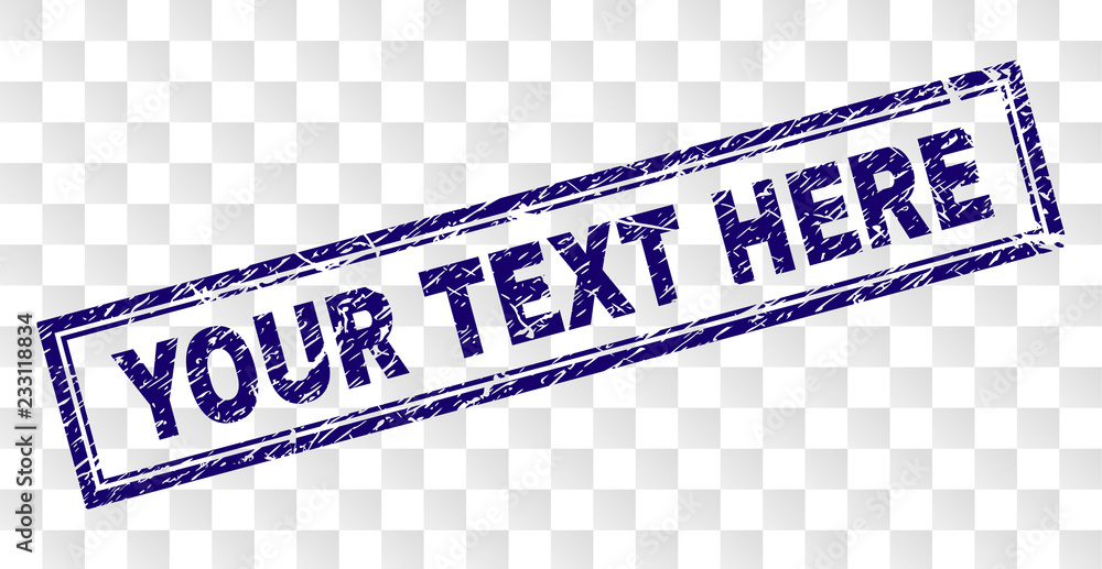 YOUR TEXT HERE stamp seal print with grainy style and double framed ...