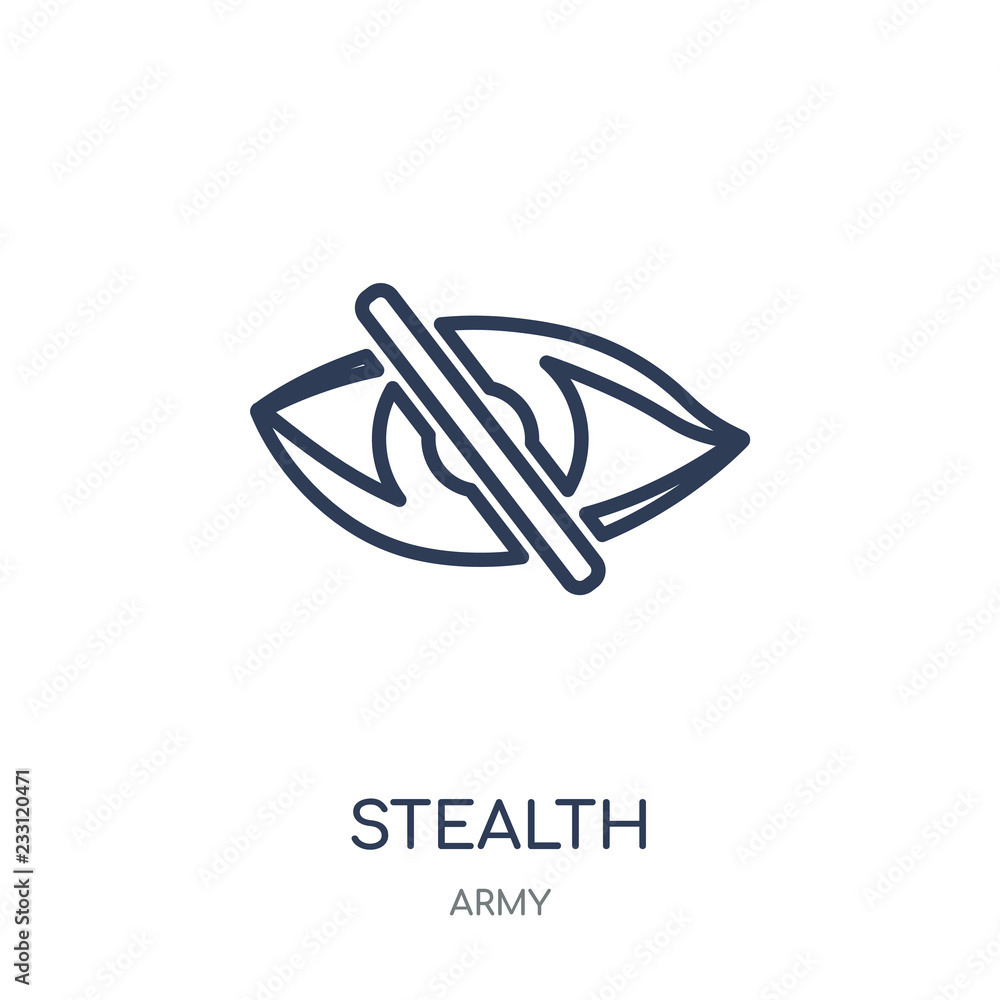 stealth icon. stealth linear symbol design from Army collection. Simple ...