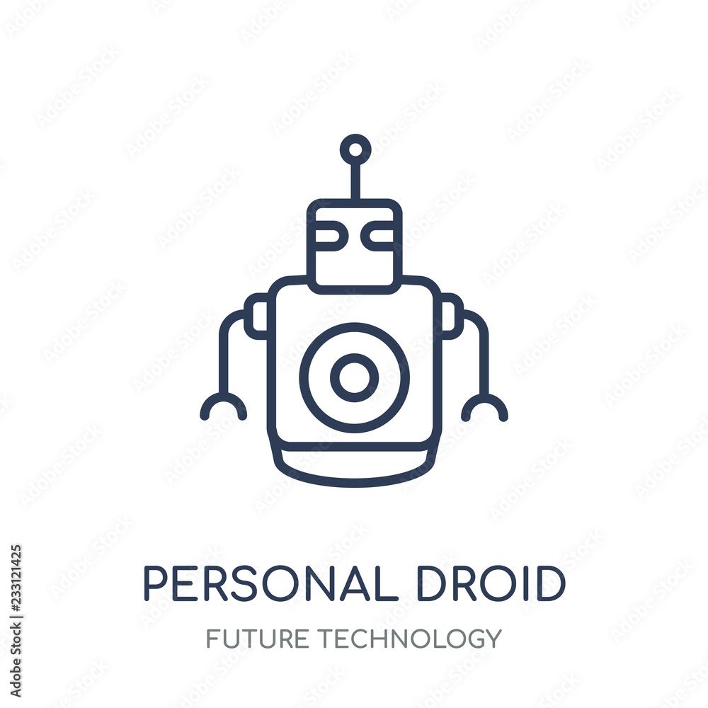 Personal droid icon. Personal droid linear symbol design from Future ...
