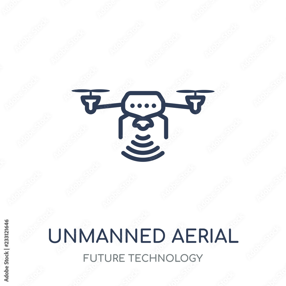 Unmanned aerial vehicle icon. Unmanned aerial vehicle linear symbol ...