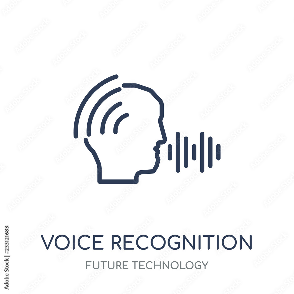 Voice recognition icon. Voice recognition linear symbol design from ...