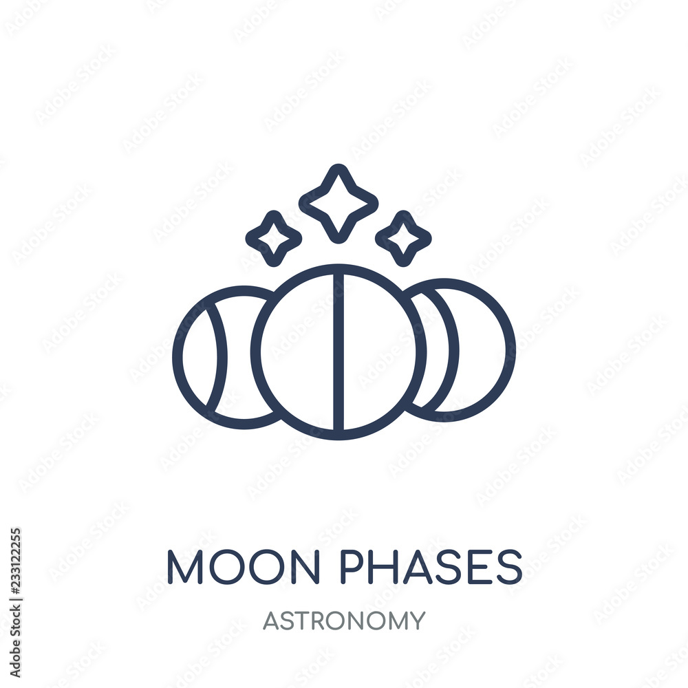 Moon phases icon. Moon phases linear symbol design from Astronomy ...