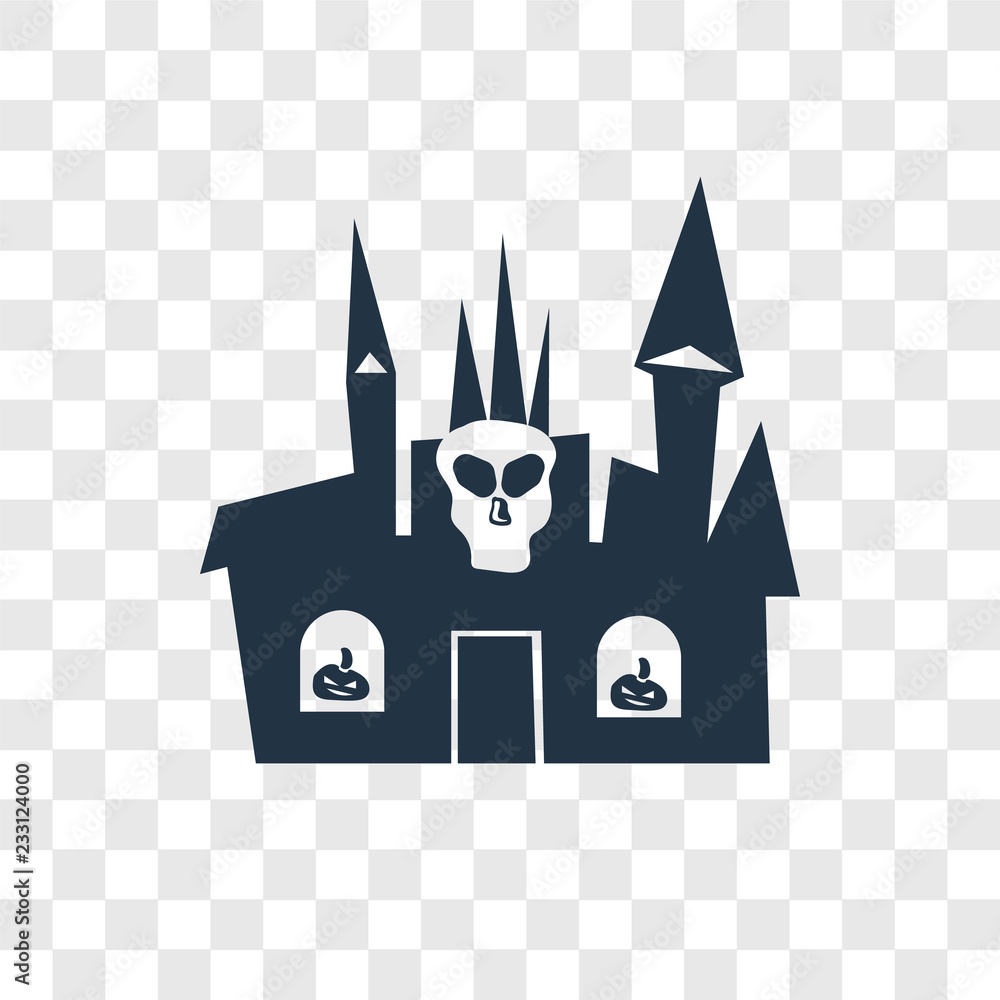 Creepy castle vector icon isolated on transparent background, Creepy ...