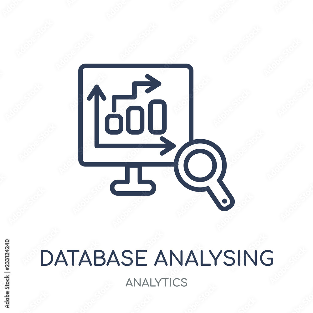 Database Analysing Icon Database Analysing Linear Symbol Design From Analytics Collection