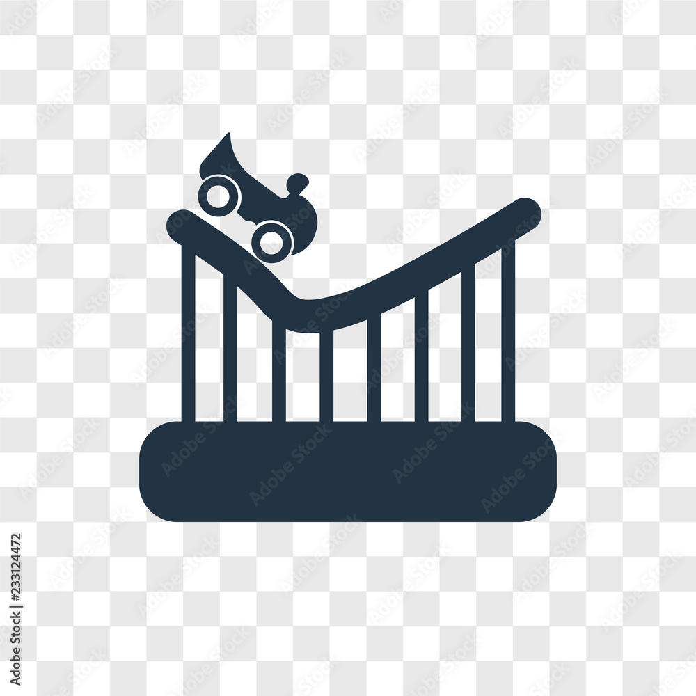 Roller coaster vector icon isolated on transparent background, Roller ...