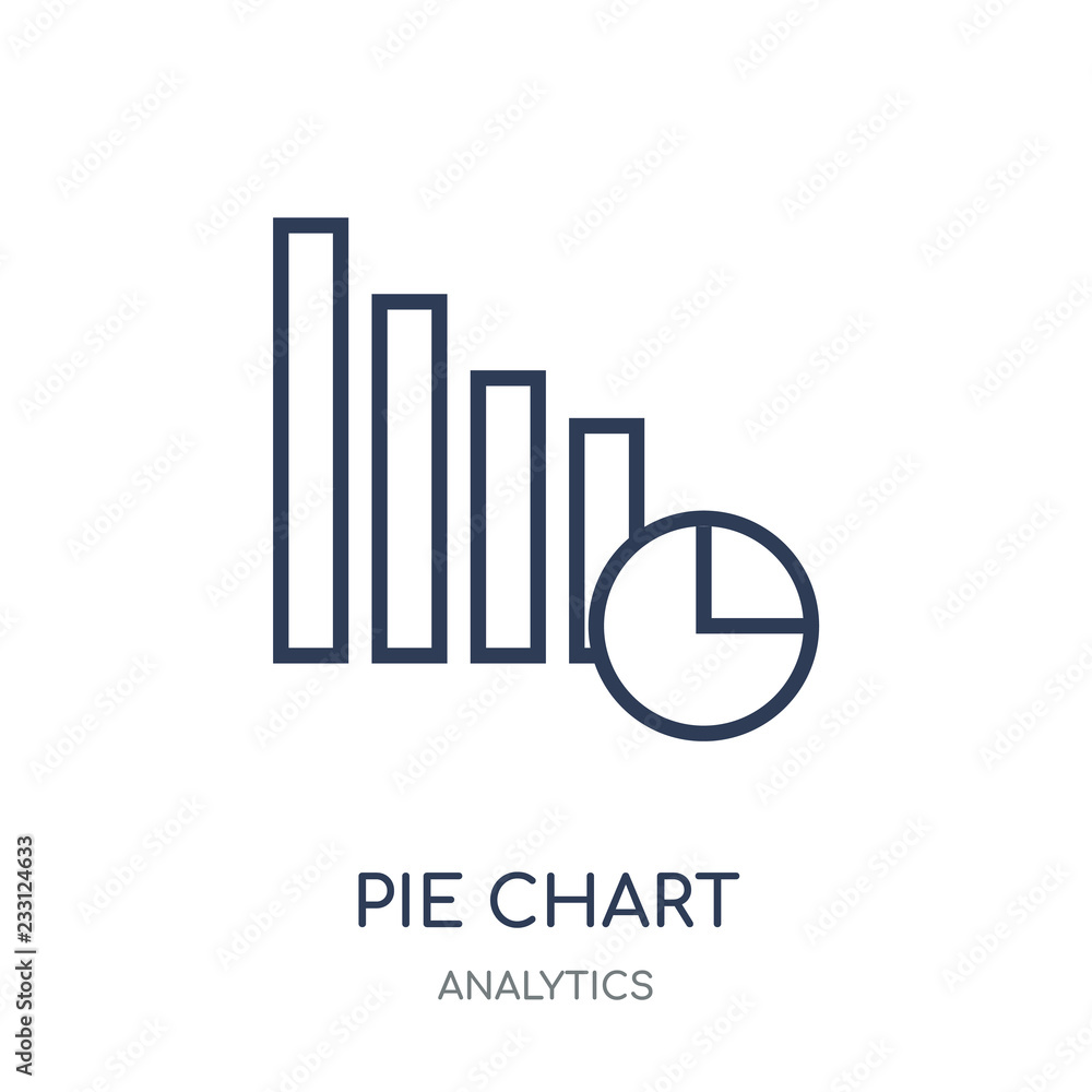 Pie chart icon. Pie chart linear symbol design from Analytics ...