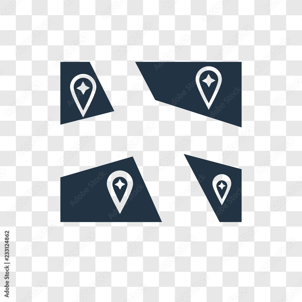 Map vector icon isolated on transparent background, Map transparency ...