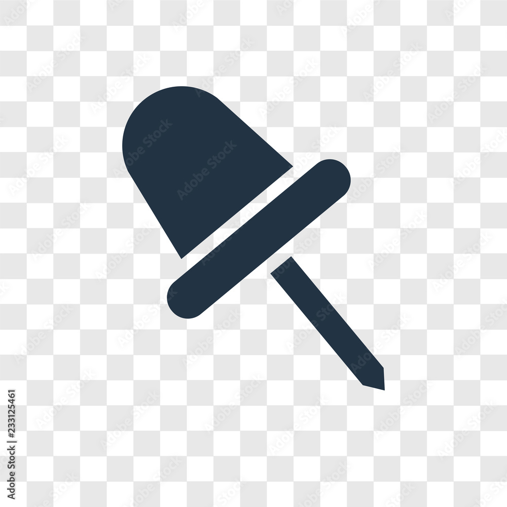 Pin vector icon isolated on transparent background, Pin transparency ...