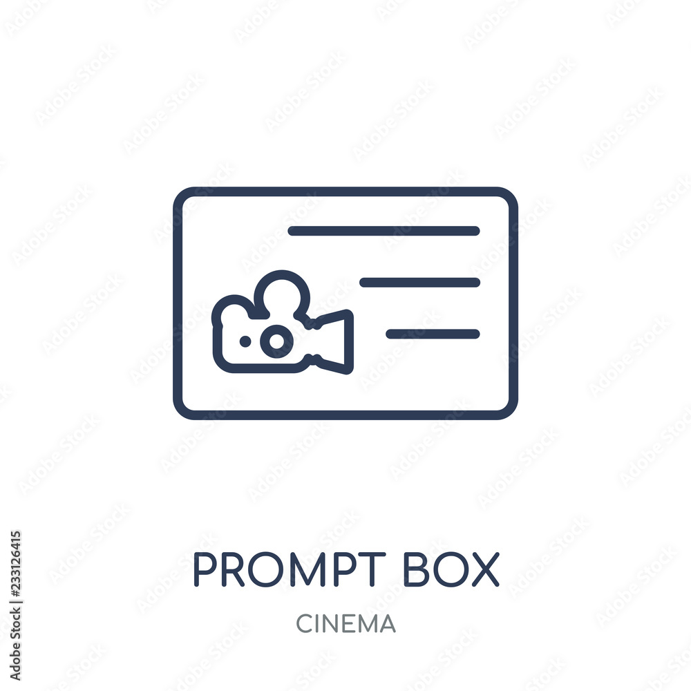 Prompt box icon. Prompt box linear symbol design from Cinema collection ...