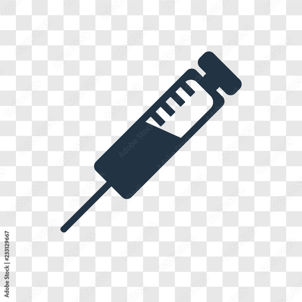Syringe vector icon isolated on transparent background, Syringe ...