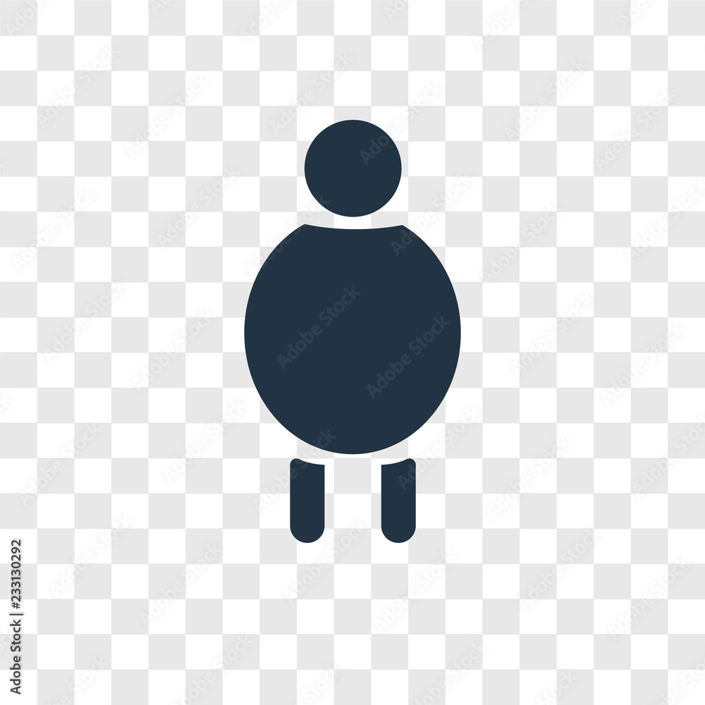 Fat vector icon isolated on transparent background, Fat transparency ...