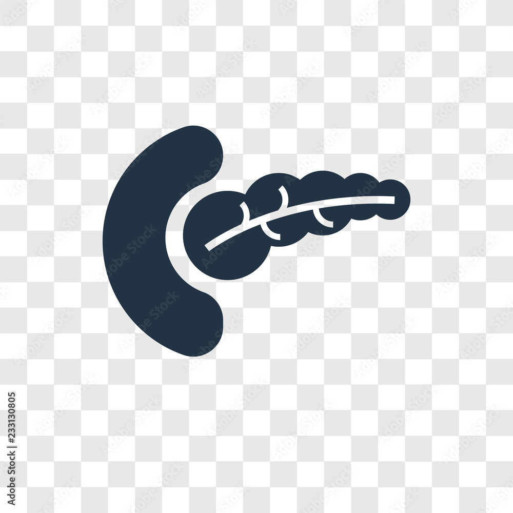 Pancreas vector icon isolated on transparent background, Pancreas ...