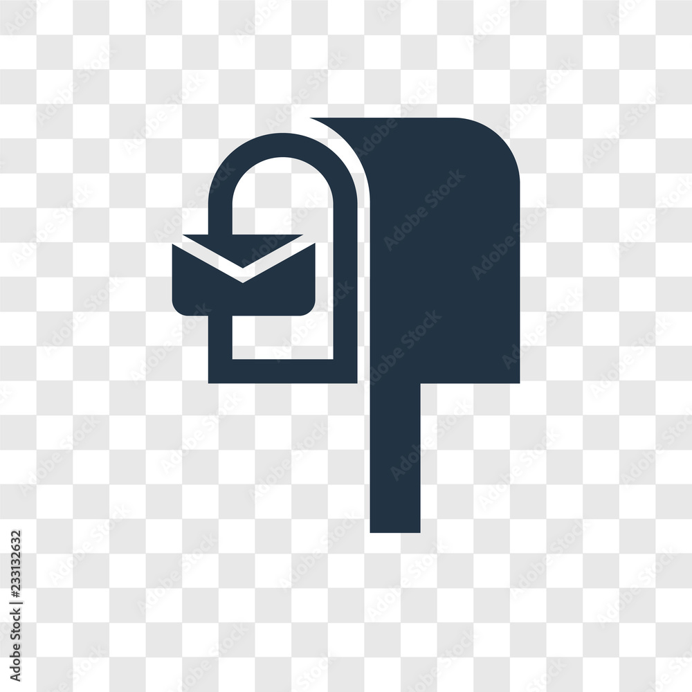 Mailbox vector icon isolated on transparent background, Mailbox ...