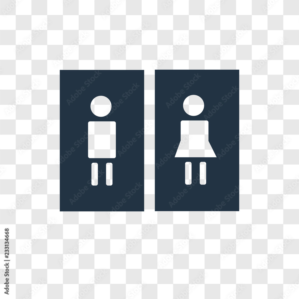 Restroom vector icon isolated on transparent background, Restroom ...