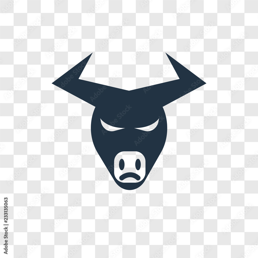 Buffalo vector icon isolated on transparent background, Buffalo ...