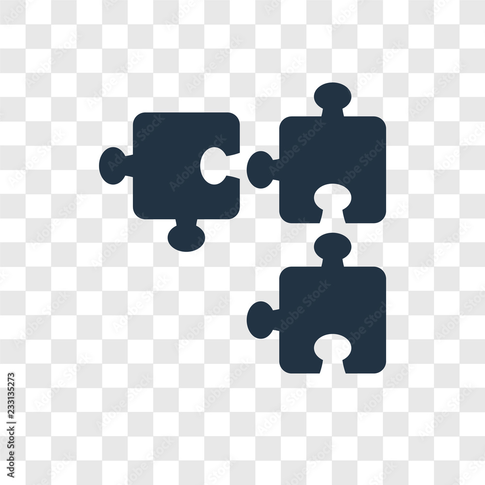 Puzzle vector icon isolated on transparent background, Puzzle ...