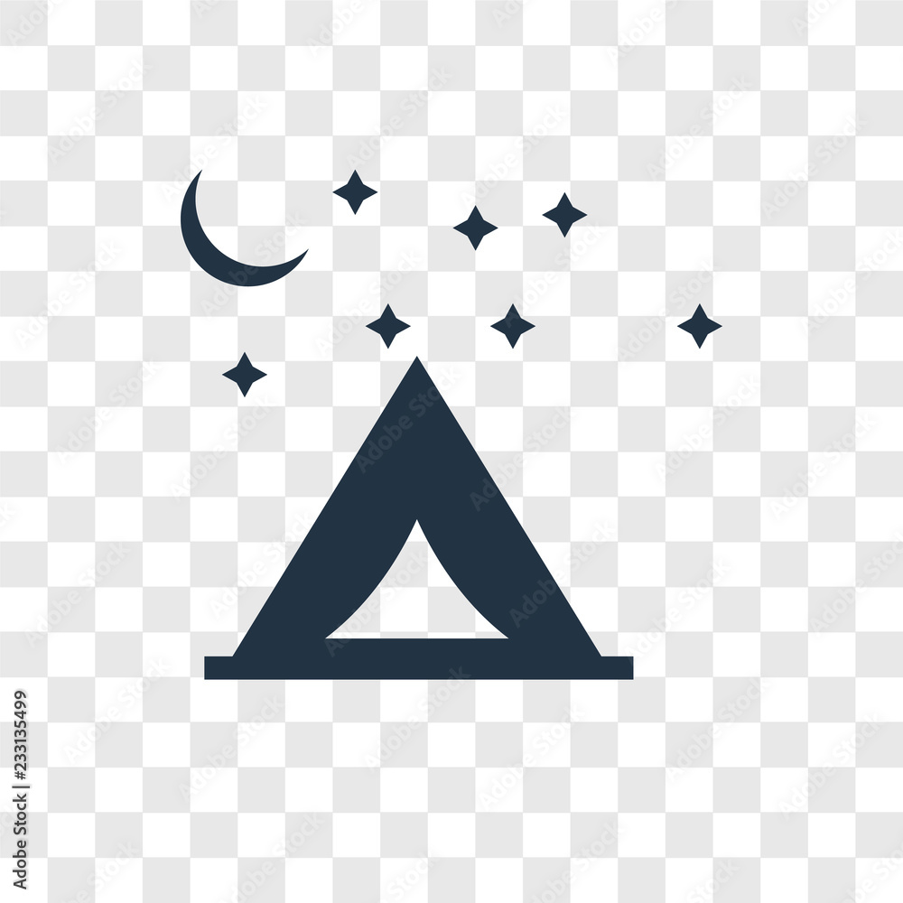 Camping vector icon isolated on transparent background, Camping ...
