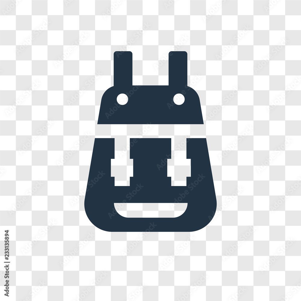 Backpack vector icon isolated on transparent background, Backpack ...