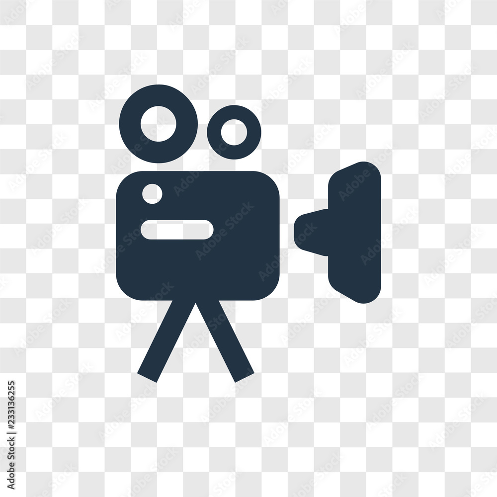 Video camera vector icon isolated on transparent background, Video ...