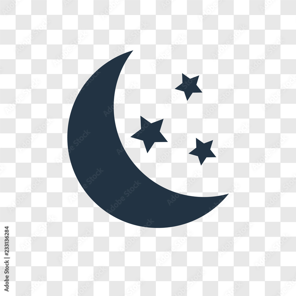Moon vector icon isolated on transparent background, Moon transparency ...