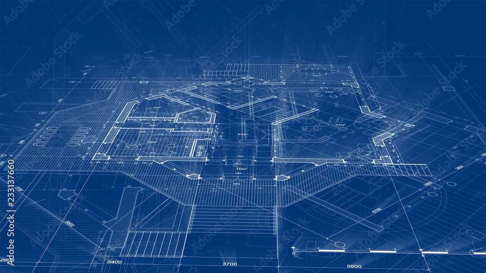 Architecture design: blueprint plan - illustration of a plan modern ...