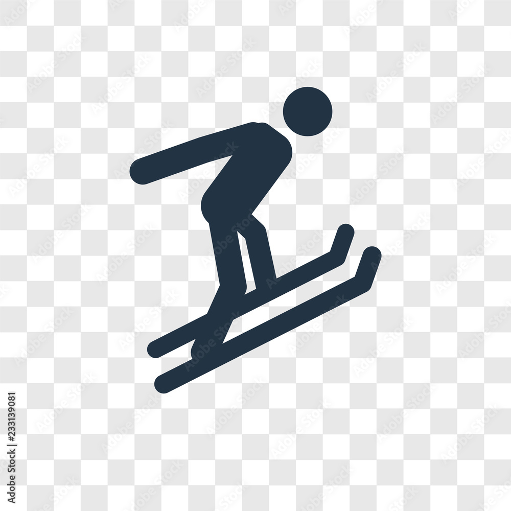 Ski Jump vector icon isolated on transparent background, Ski Jump ...