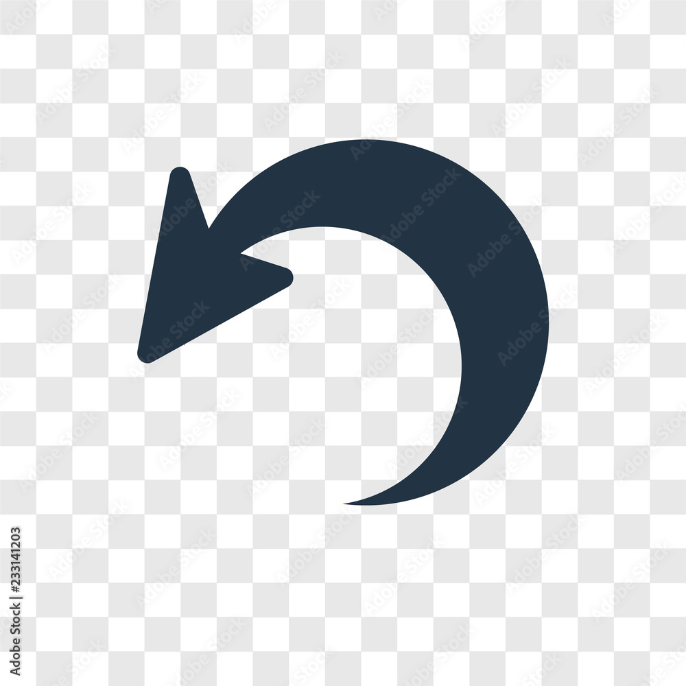 Return vector icon isolated on transparent background, Return ...