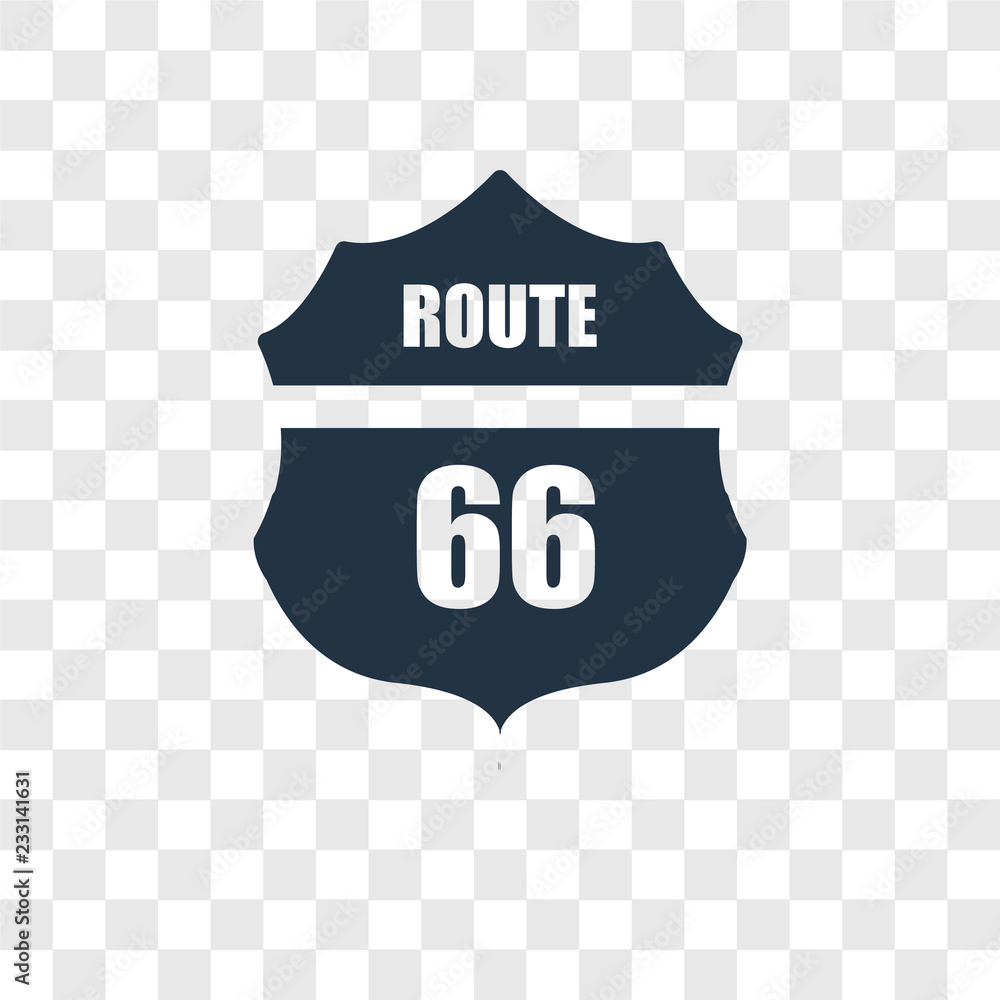 Route 66 vector icon isolated on transparent background, Route 66 ...